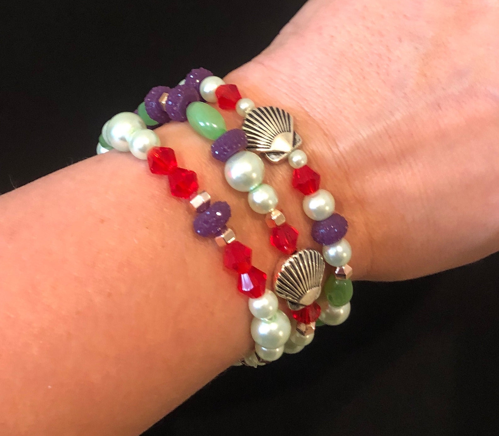 Ariel Inspired Beaded Bracelets, Little Mermaid Beaded Bracelet ...