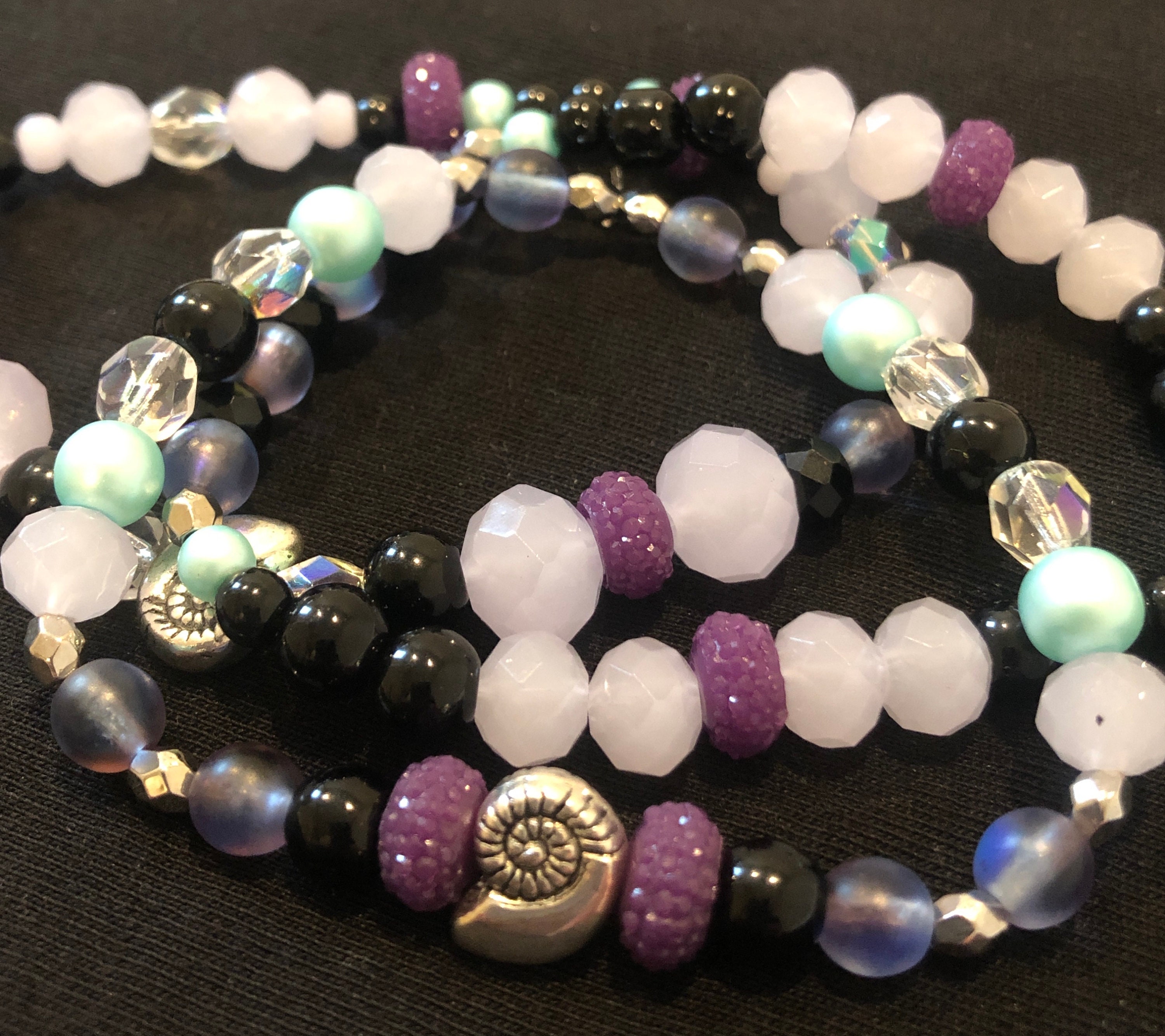 Ursula Inspired Beaded Bracelet Set Beaded Bracelets Disney - Etsy