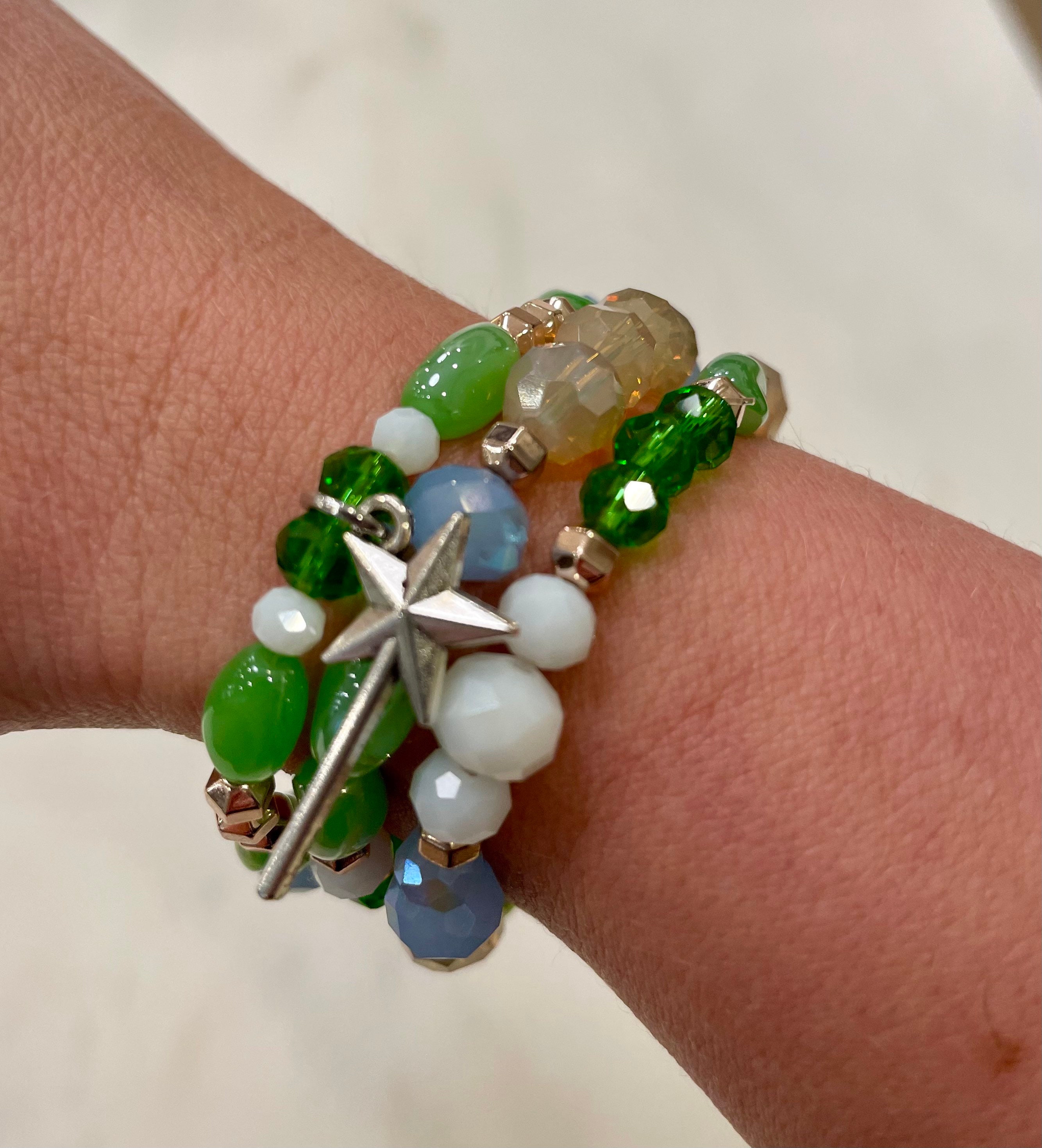 Buy Tinkerbell Inspired Beaded Bracelet Set, Beaded Bracelets, Disney ...