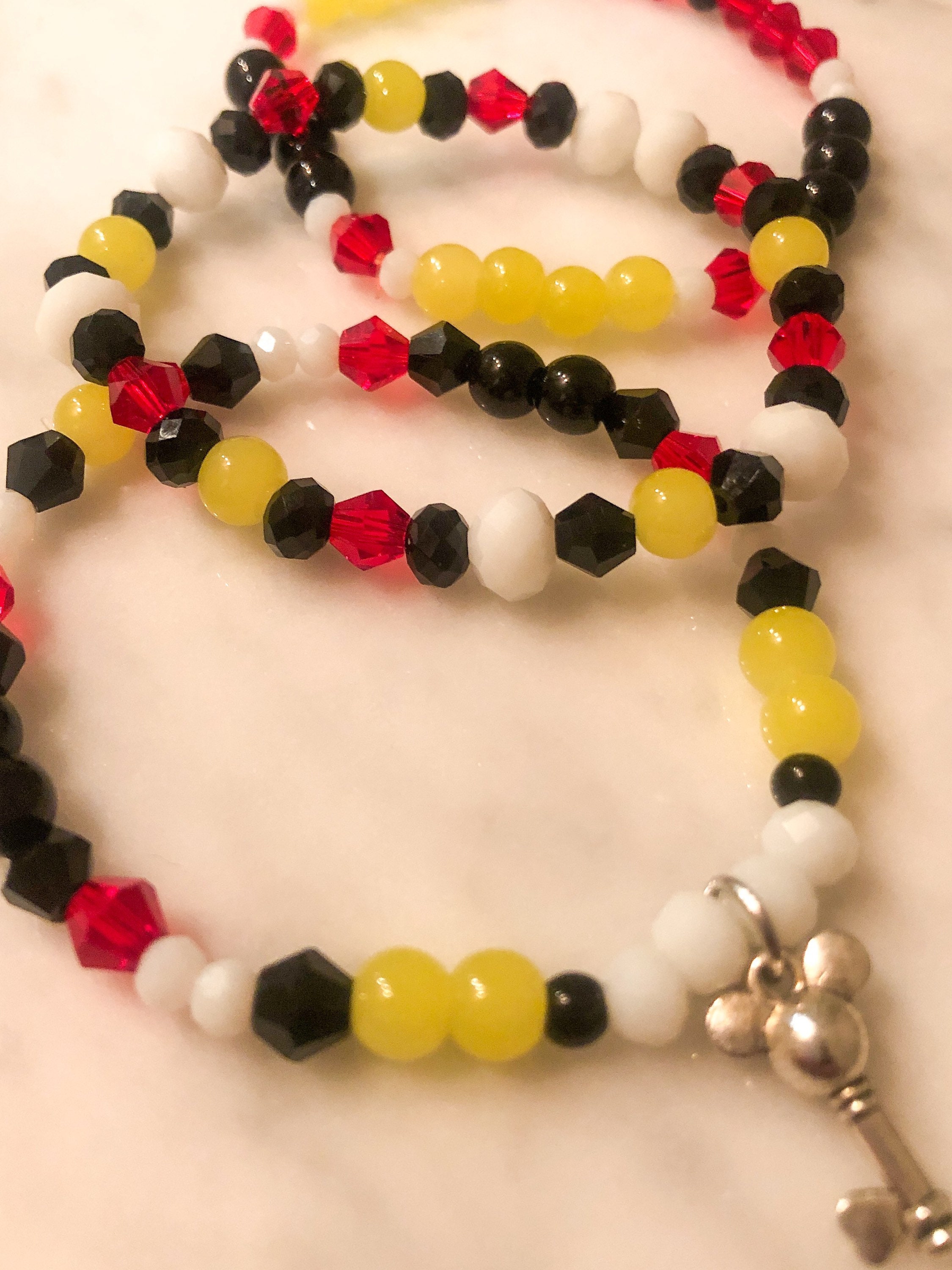 Mickey Mouse Inspired Beaded Bracelet Set, Mickey Mouse Bracelet ...