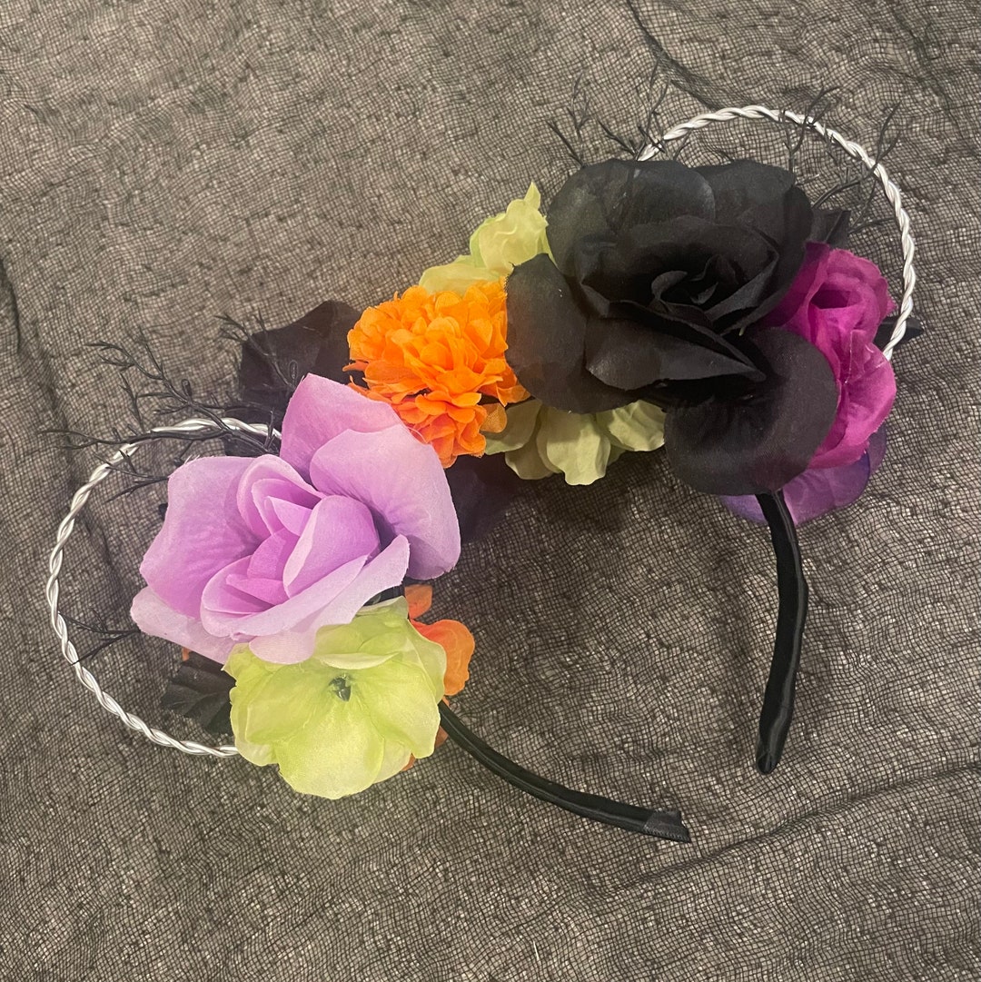 Halloween Mickey Ears, Halloween Minnie Ears, Floral Halloween Ears ...