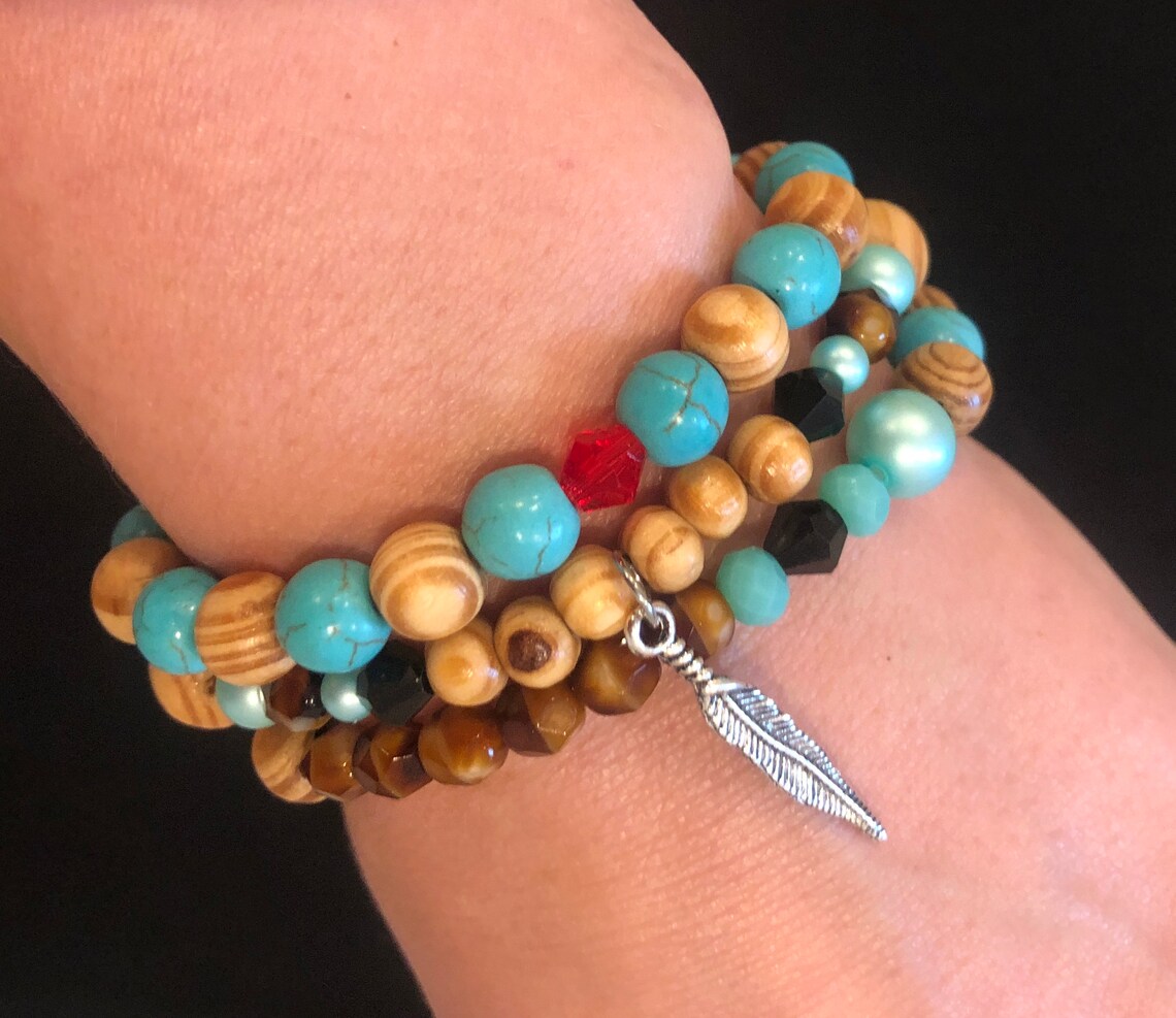 Pocahontas Inspired Beaded Bracelet Set Beaded Bracelets - Etsy