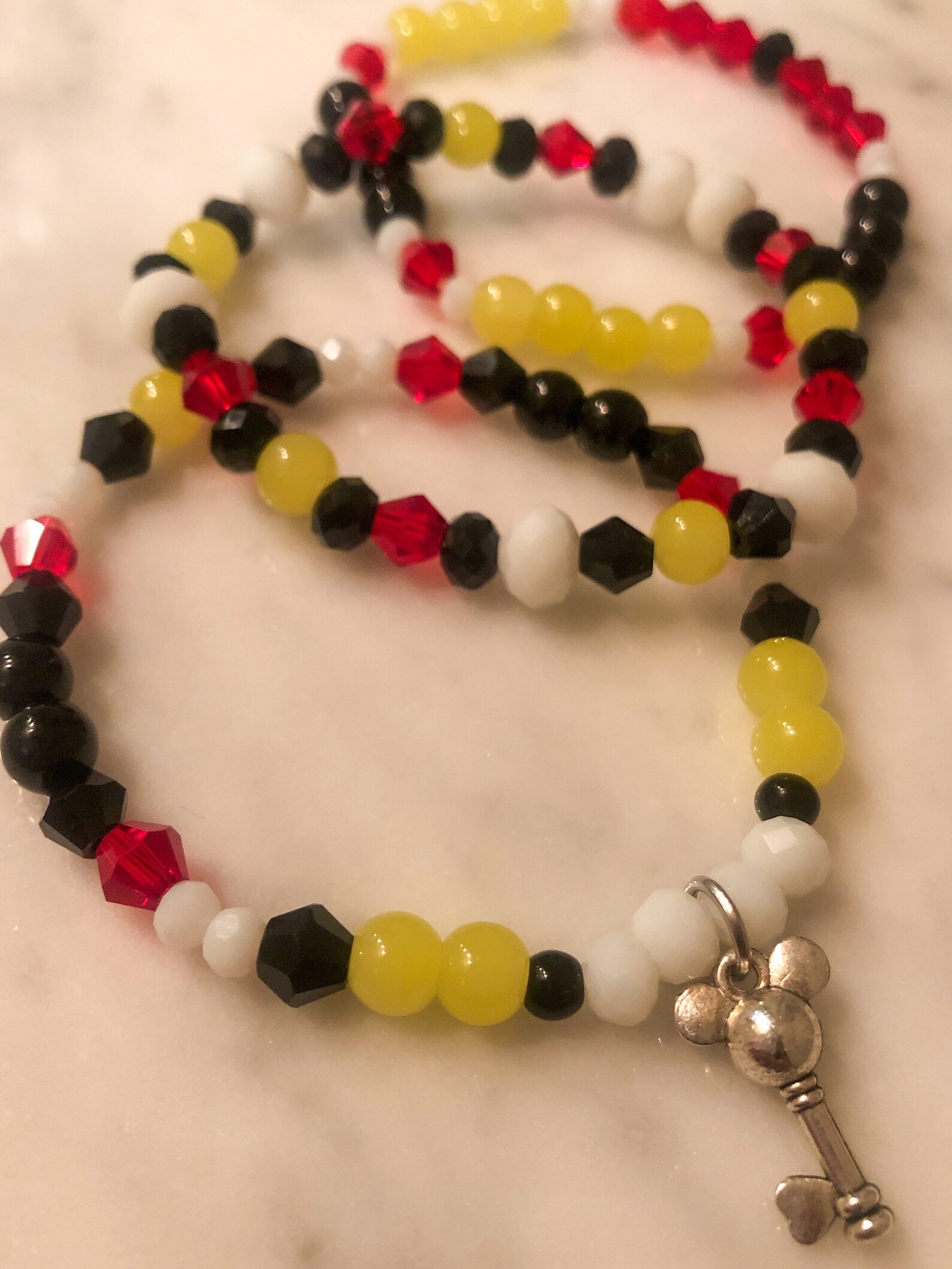 Mickey Mouse Inspired Beaded Bracelet Set, Mickey Mouse Bracelet ...