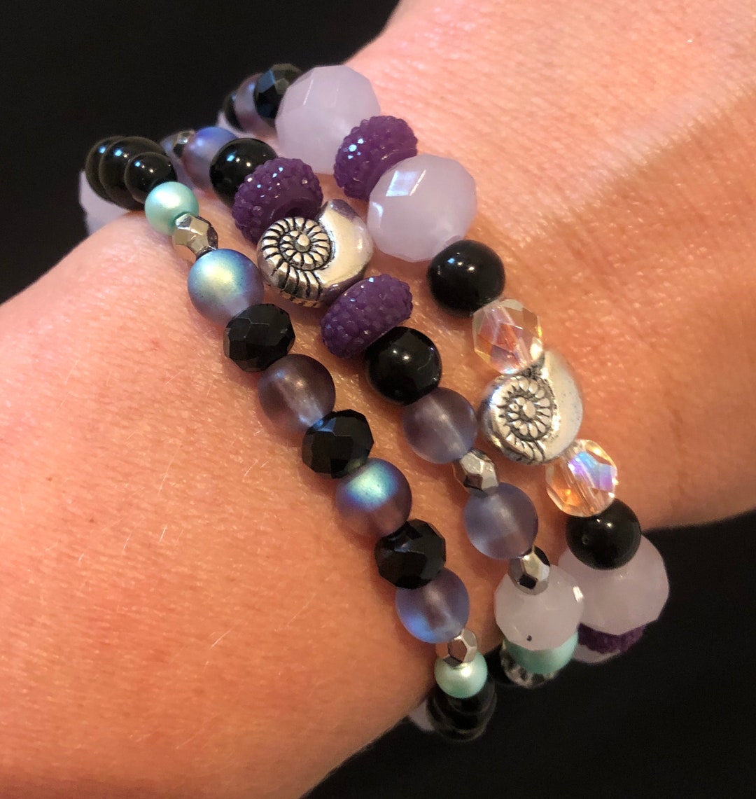 Ursula Inspired Beaded Bracelet Set Beaded Bracelets Disney - Etsy