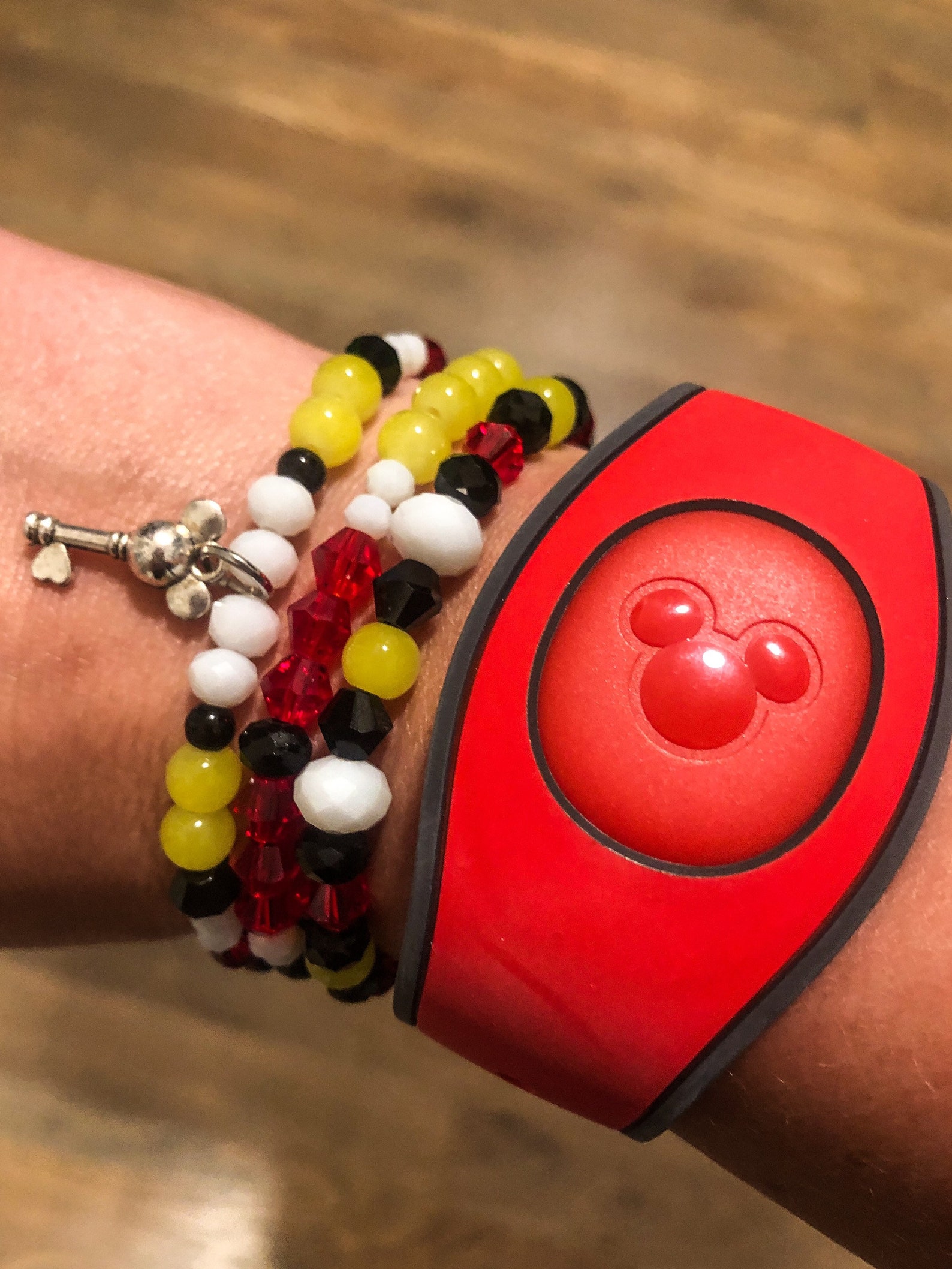 Mickey Mouse Inspired Beaded Bracelet Set, Mickey Mouse Bracelet ...