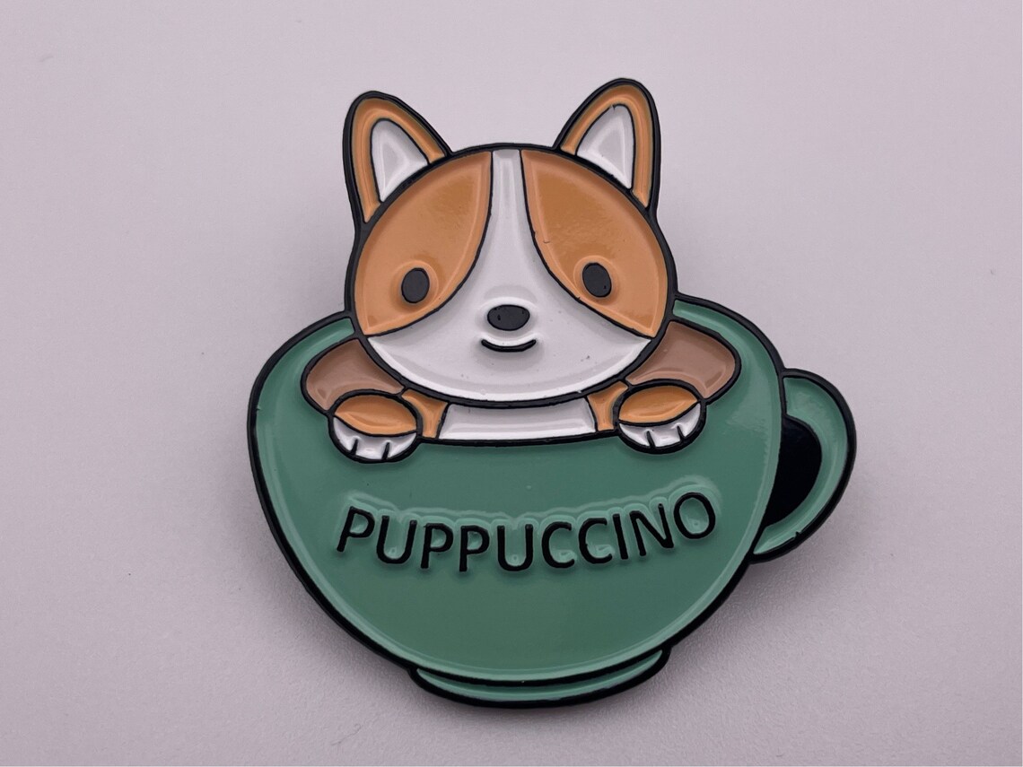 Dog Puppiccino Enamel Pin - Etsy