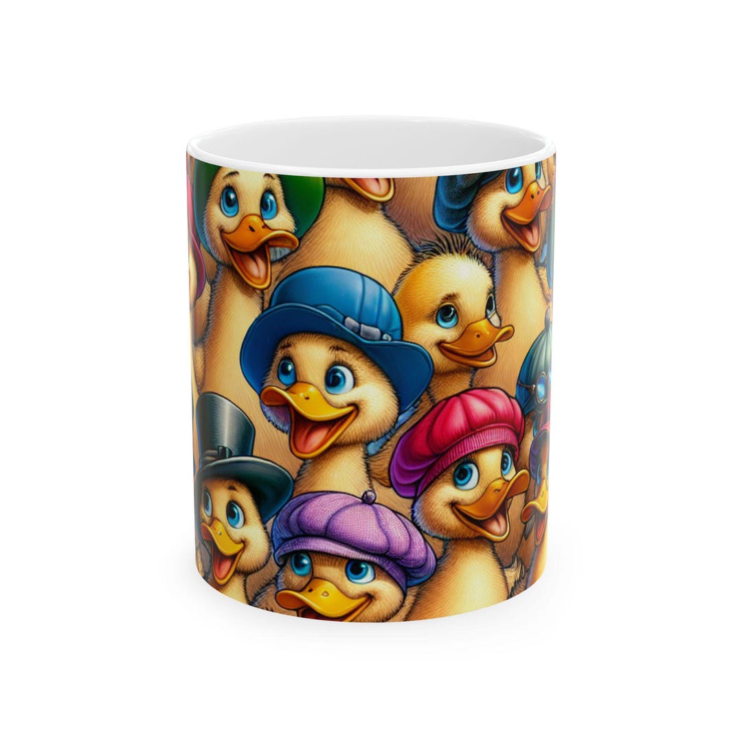 Duck Funny and Happy Coffee Cup, Tea Mug for Animal Lovers, Ceramic Cup ...