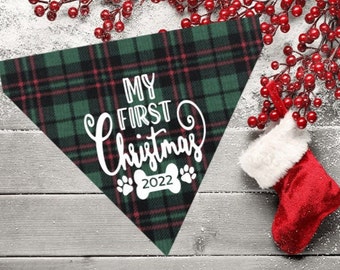First Christmas Dog Bandana - Etsy