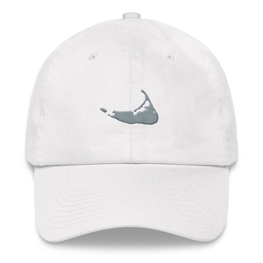 Knotical New England White & Gray Embroidered Nantucket ACK Adjustable ...