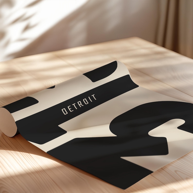 Detroit 313 Area Code Poster Set – Modern Typography Prints (digital ...