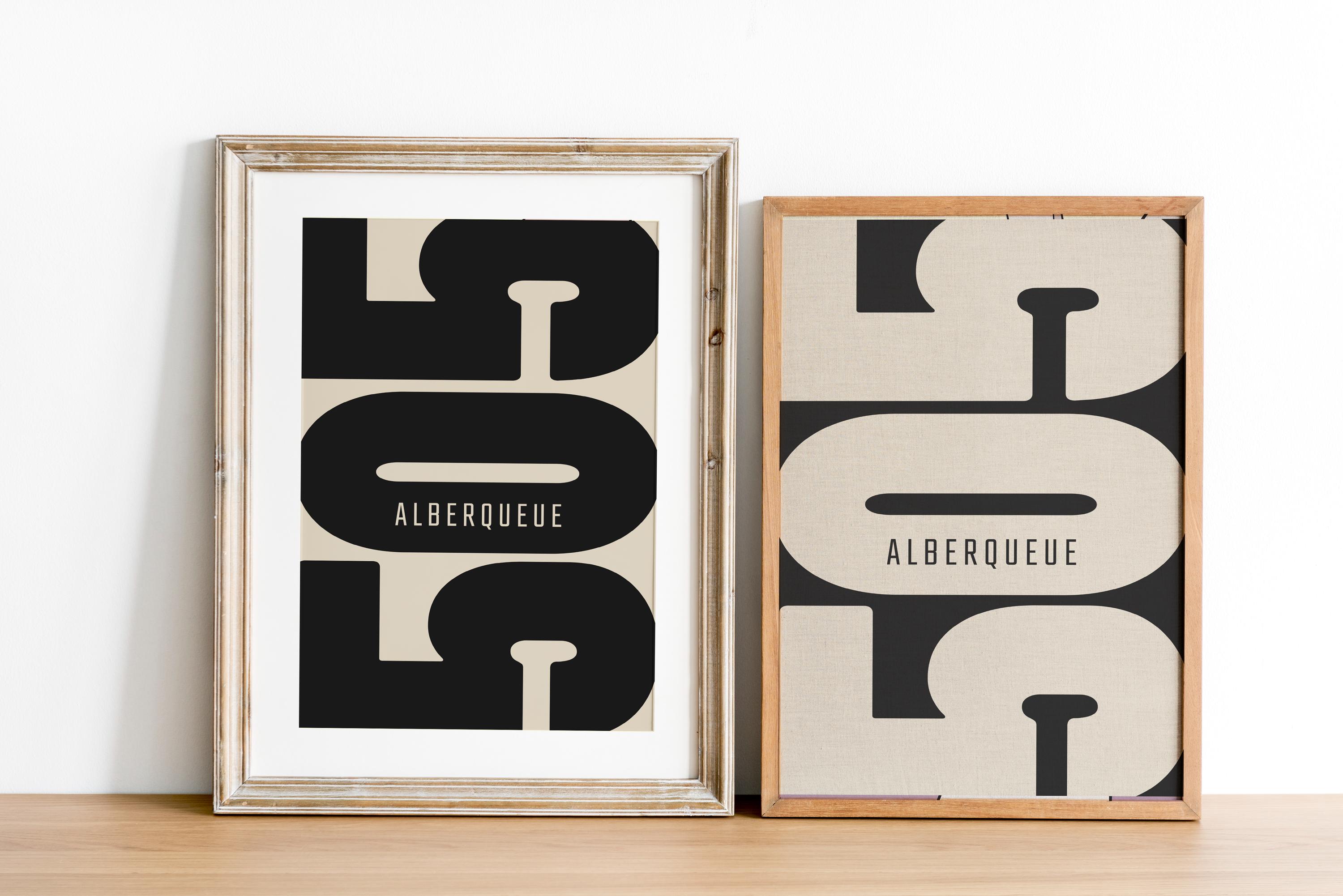 Albuquerque NM 505 Area Code Print Set – Black & Beige Typography ...