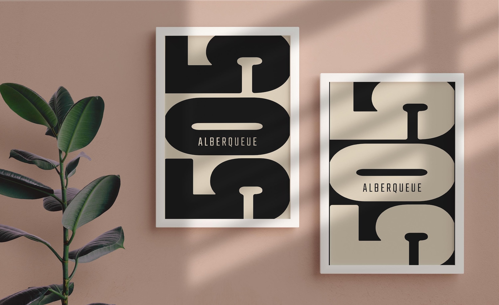 Albuquerque NM 505 Area Code Print Set – Black & Beige Typography ...