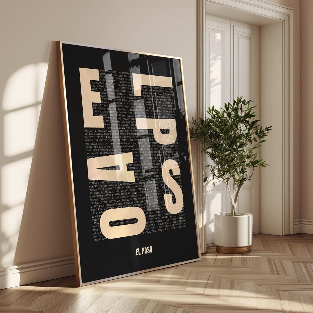 El Paso Texas Typography Print, Wall Art, Digital Poster, Digital Art ...