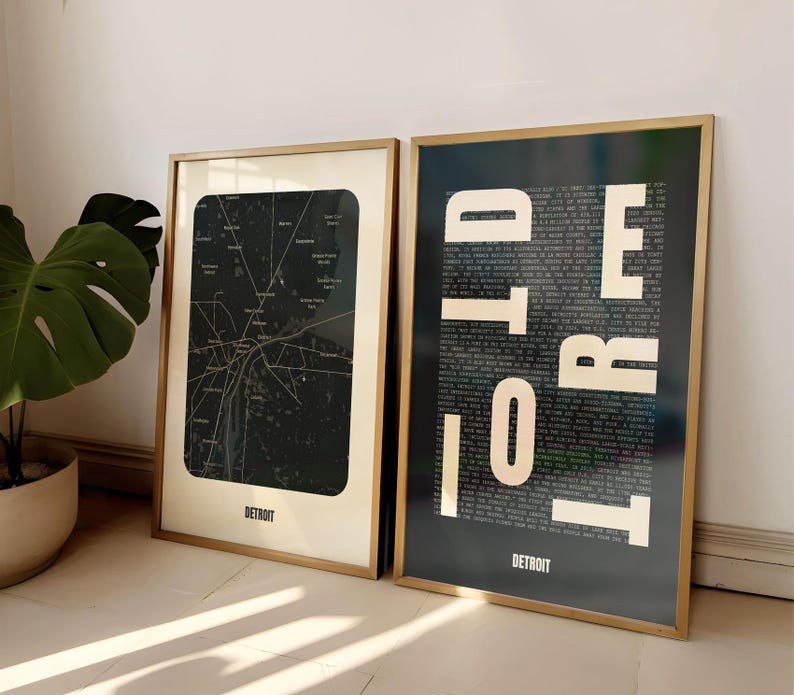 Detroit Typography Print, Wall Art, Digital Poster, Digital Art, City ...