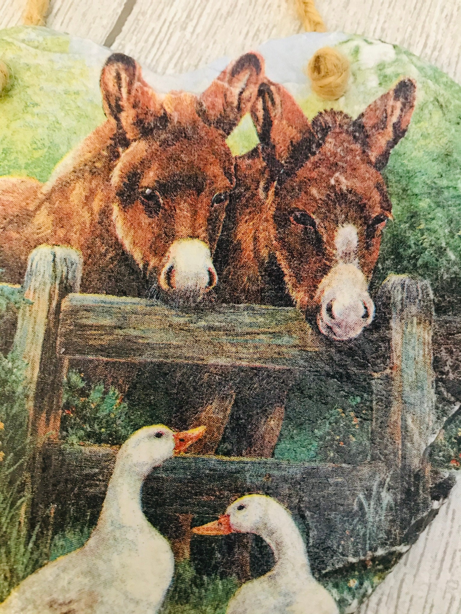 Donkeys and Ducks Hanging Slate Heart Wall Art Gift for Her - Etsy ...
