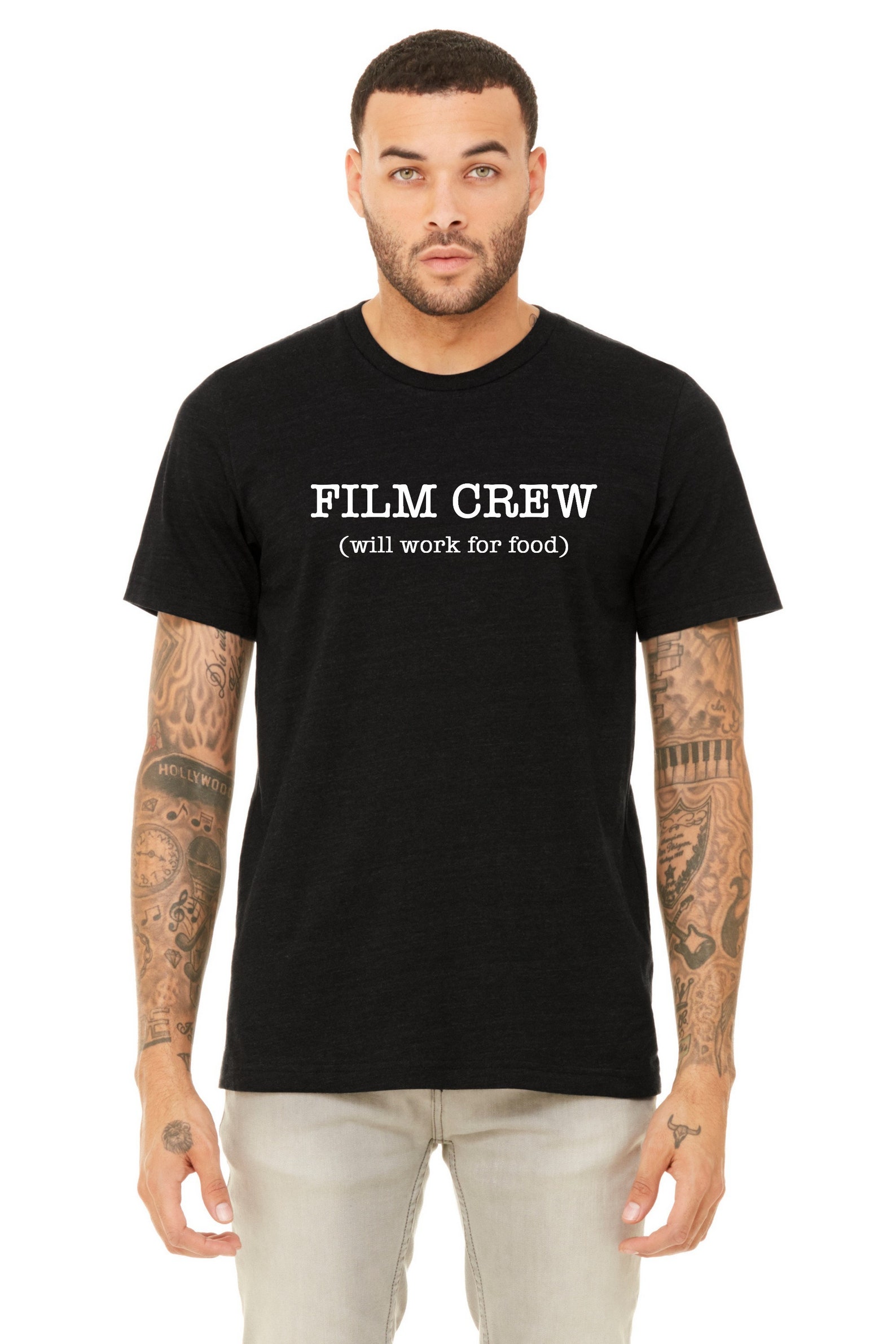 Film Crew T-shirt Will Work for Food Funny Film Crew Production Tshirt ...