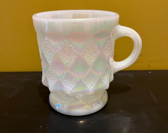 RARE Fire-king Anchor Hocking Mug IRIDESCENT Moon Glow Kimberly Mug - Etsy