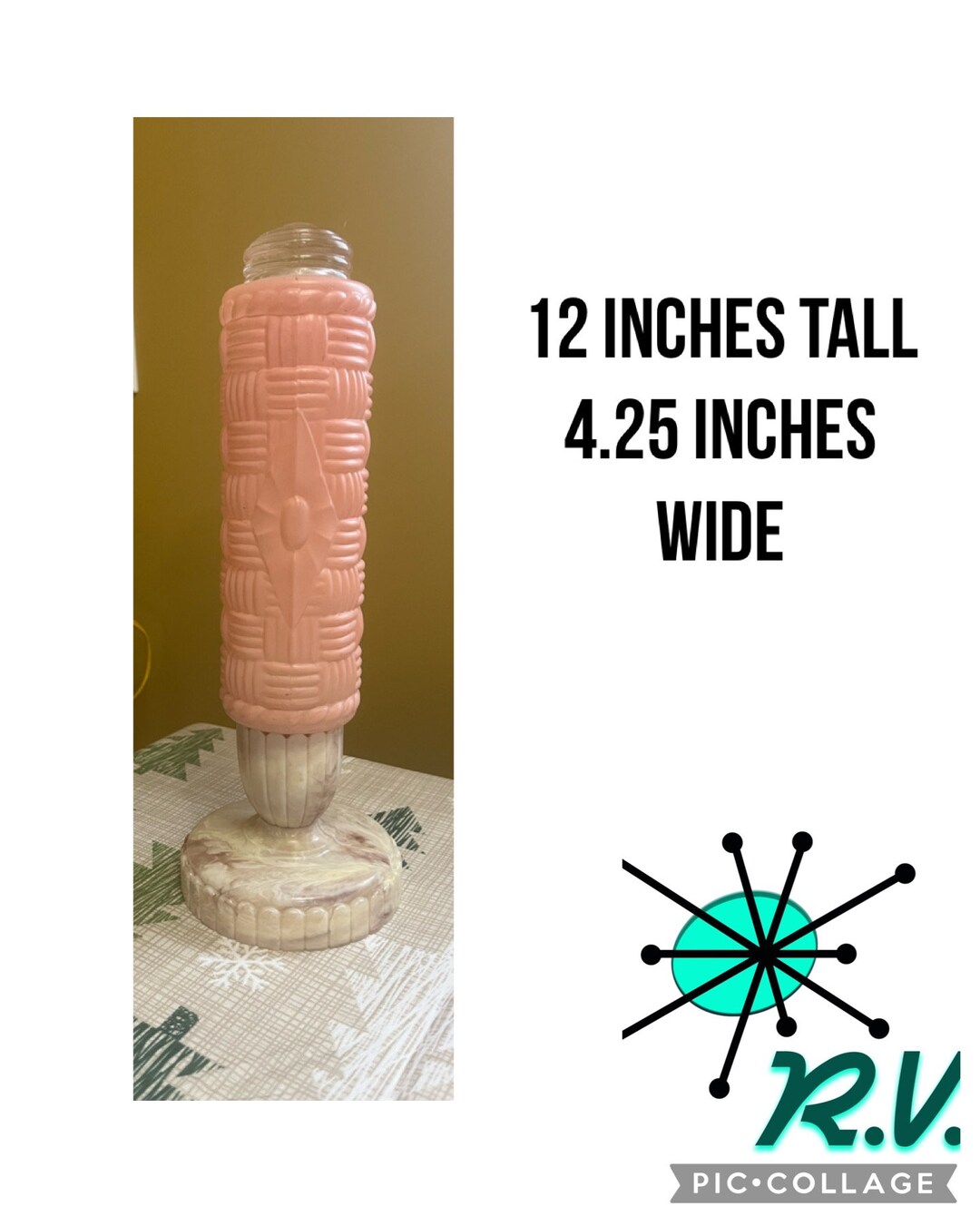 Vintage 1930's Pink Torpedo Glass Lamp - Etsy UK