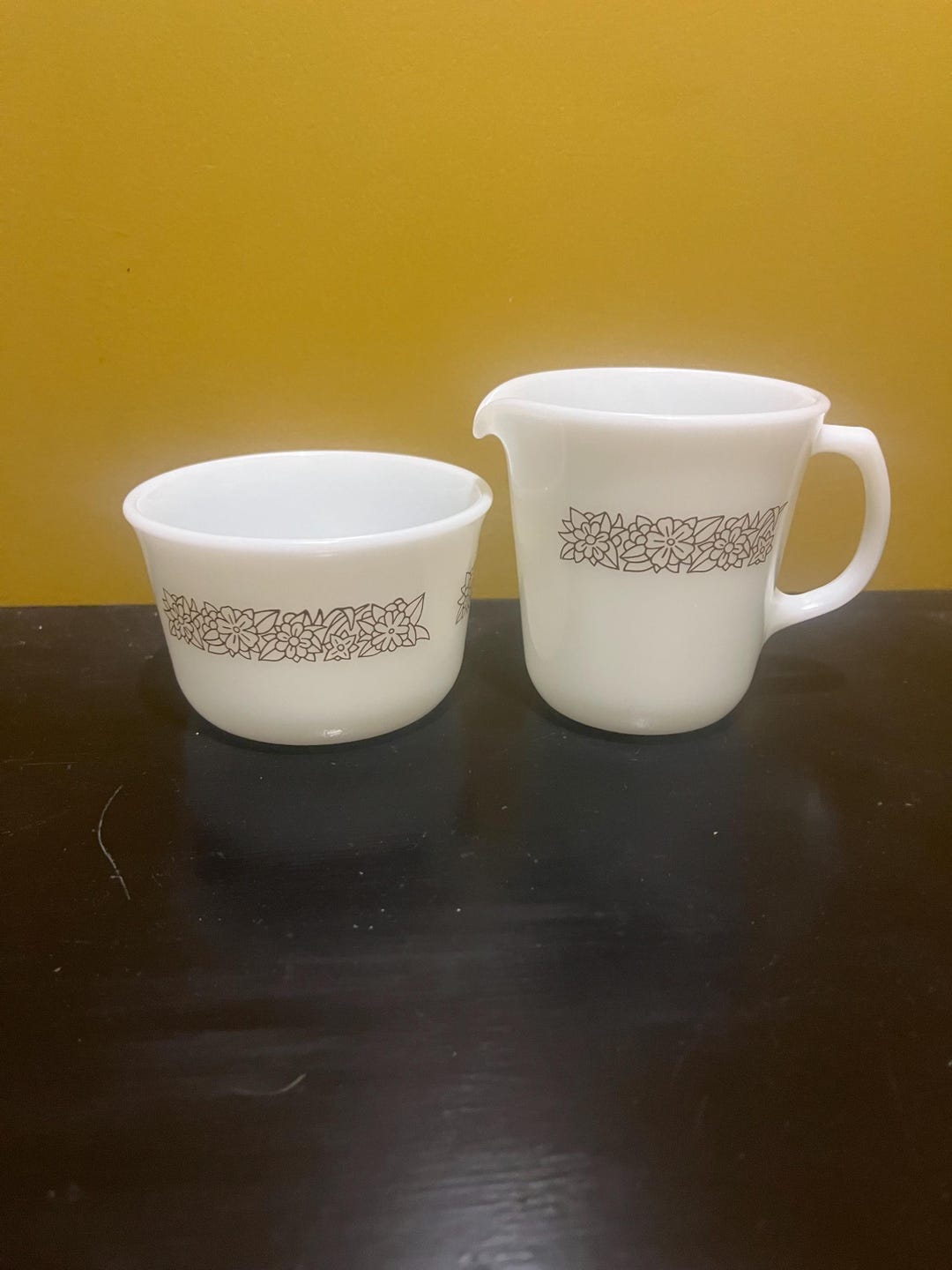 Vintage Pyrex Woodland Sugar and Creamer - Etsy