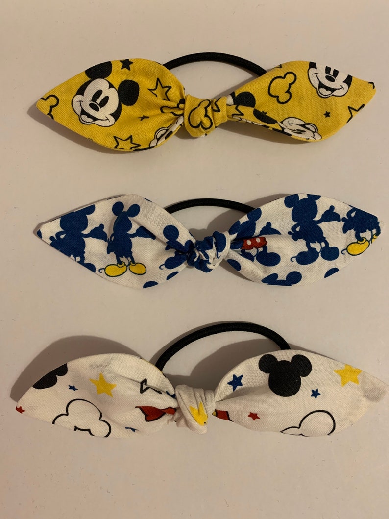 Disney Mickey Mouse Pony Tail Bows - Etsy