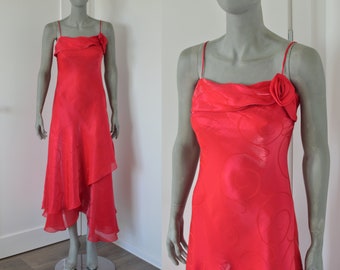 Red Asymmetric Dress | Etsy