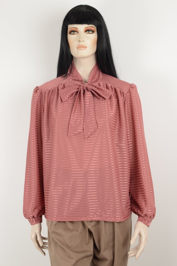 Vintage 70s Bloch design ashes rose color blouse - St… - Gem