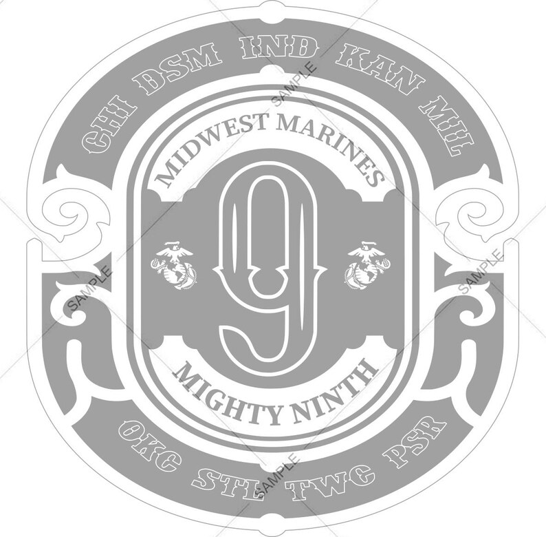 9th Marines District Mighty Ninth Logo Vector SVG PNG for Engraving and ...