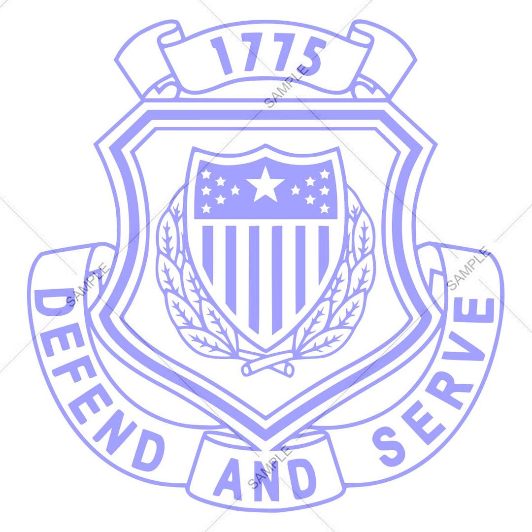 Army Adjuant Shield Defend and Serve Vector SVG PNG for Engraving and ...