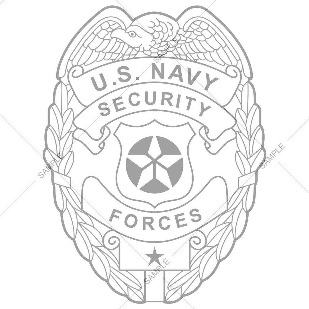Navy Security Forces Badge Seal Logo Vector | SVG PNG for Engraving and ...
