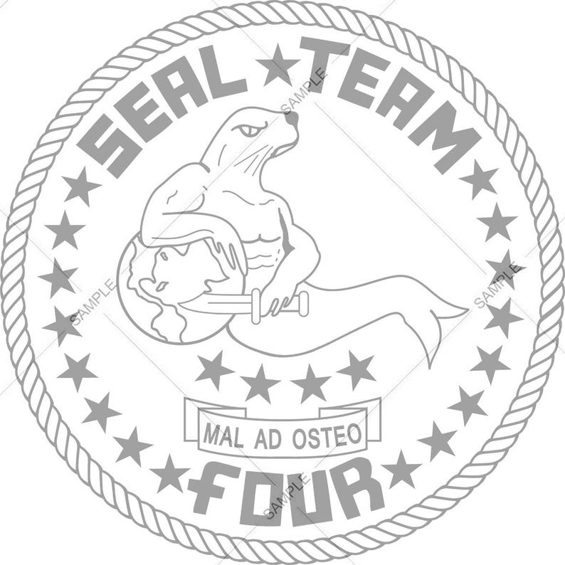 Navy Seal Team 4 Seal Logo Vector SVG PNG for Engraving and Design ...