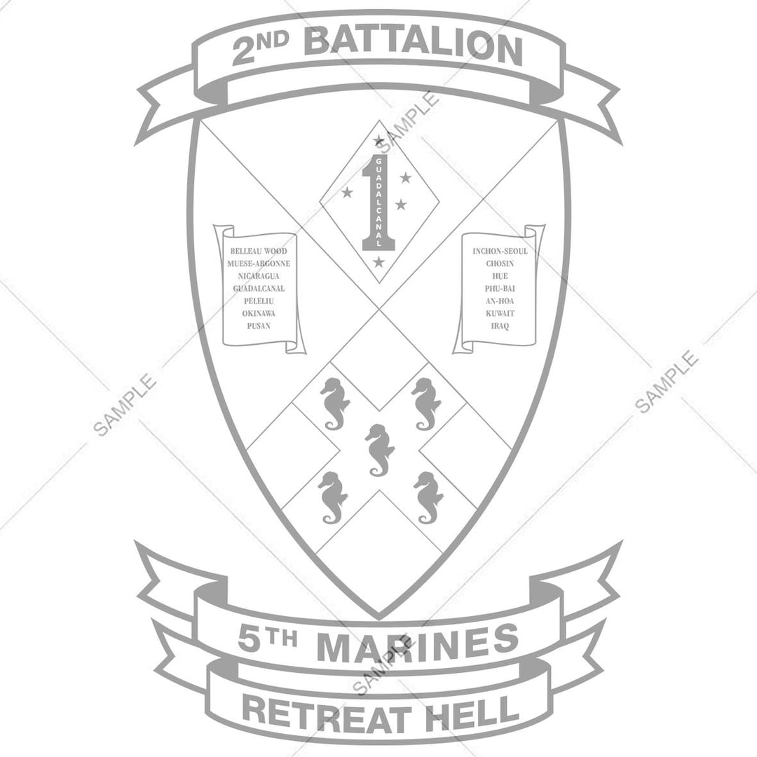 2nd Battalion 5th Marines Retreat Hell Logo Vector SVG PNG for Engraving and Design - Etsy