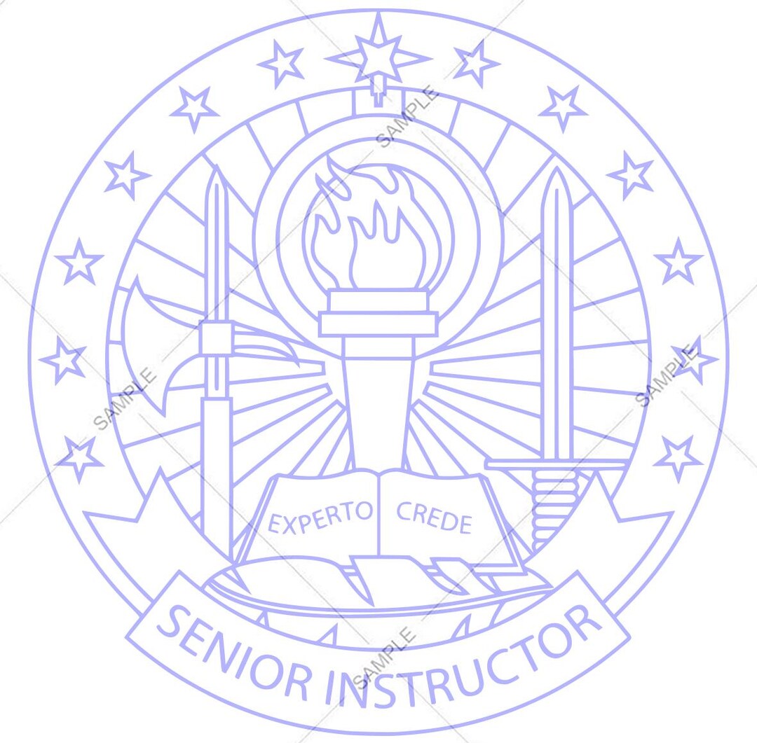 Army Senior Instructor Badge Logo Vector SVG PNG for Engraving and ...