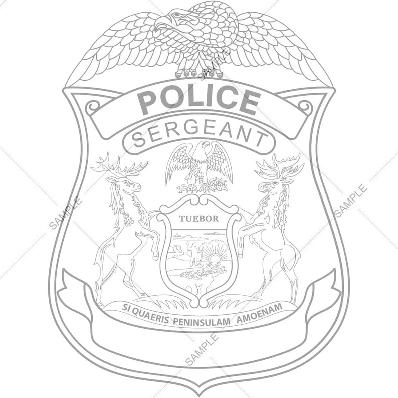 Michigan State Police Badge Seal Logo Vector SVG PNG for Engraving and ...