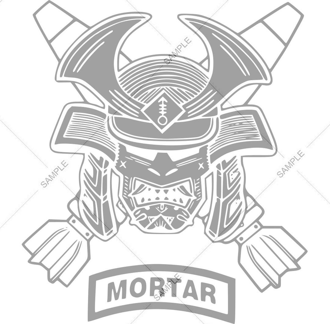 Ronin Mortar Platoon Logo Vector SVG PNG for Engraving and Design - Etsy