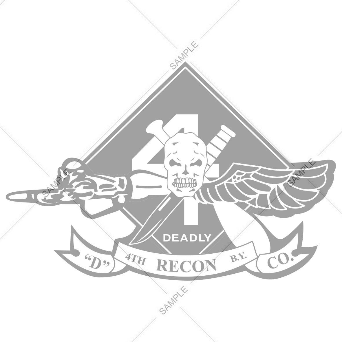 4th Recon Battalion Marines D Company Logo Vector SVG PNG for Engraving ...