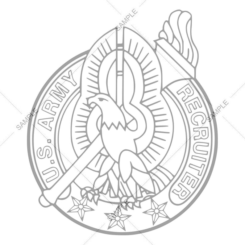 Army Recruiter Badge Vector SVG PNG for Engraving and Design - Etsy