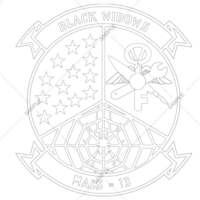 MALS 13 Black Widows Logo Vector SVG PNG for Engraving and Design - Etsy