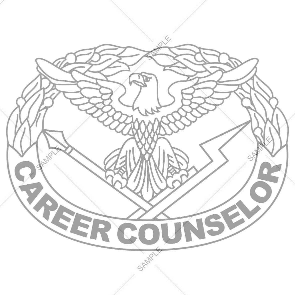 Army Career Counselor Badge Insignia Logo Vector SVG PNG for Engraving ...