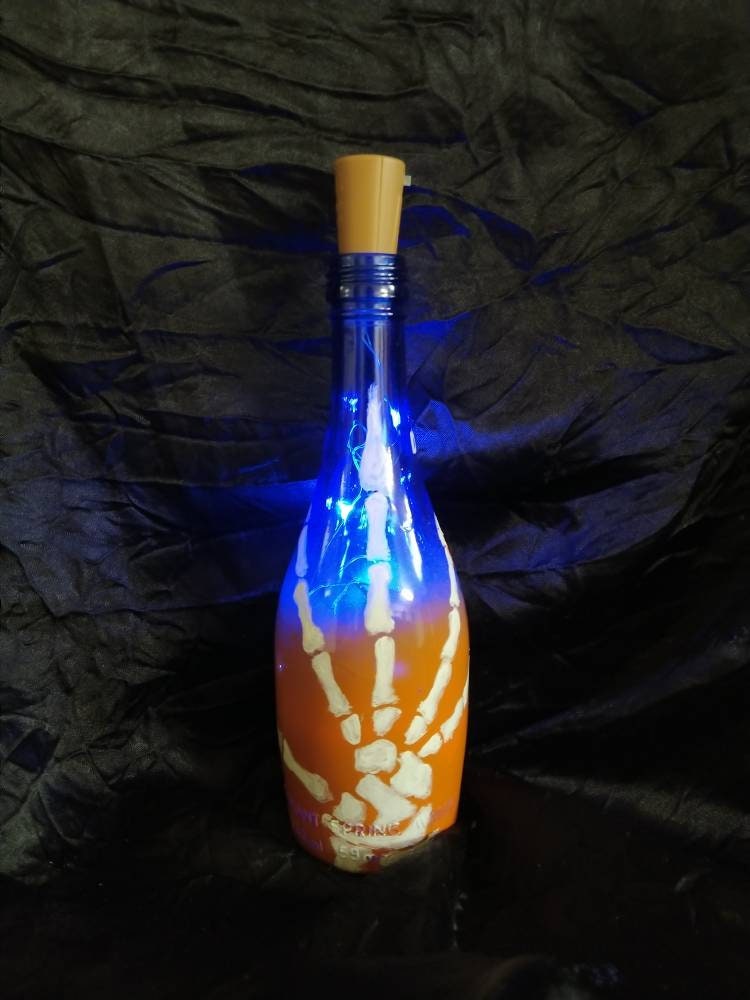 Hand Painted Bottle Lamp - Etsy