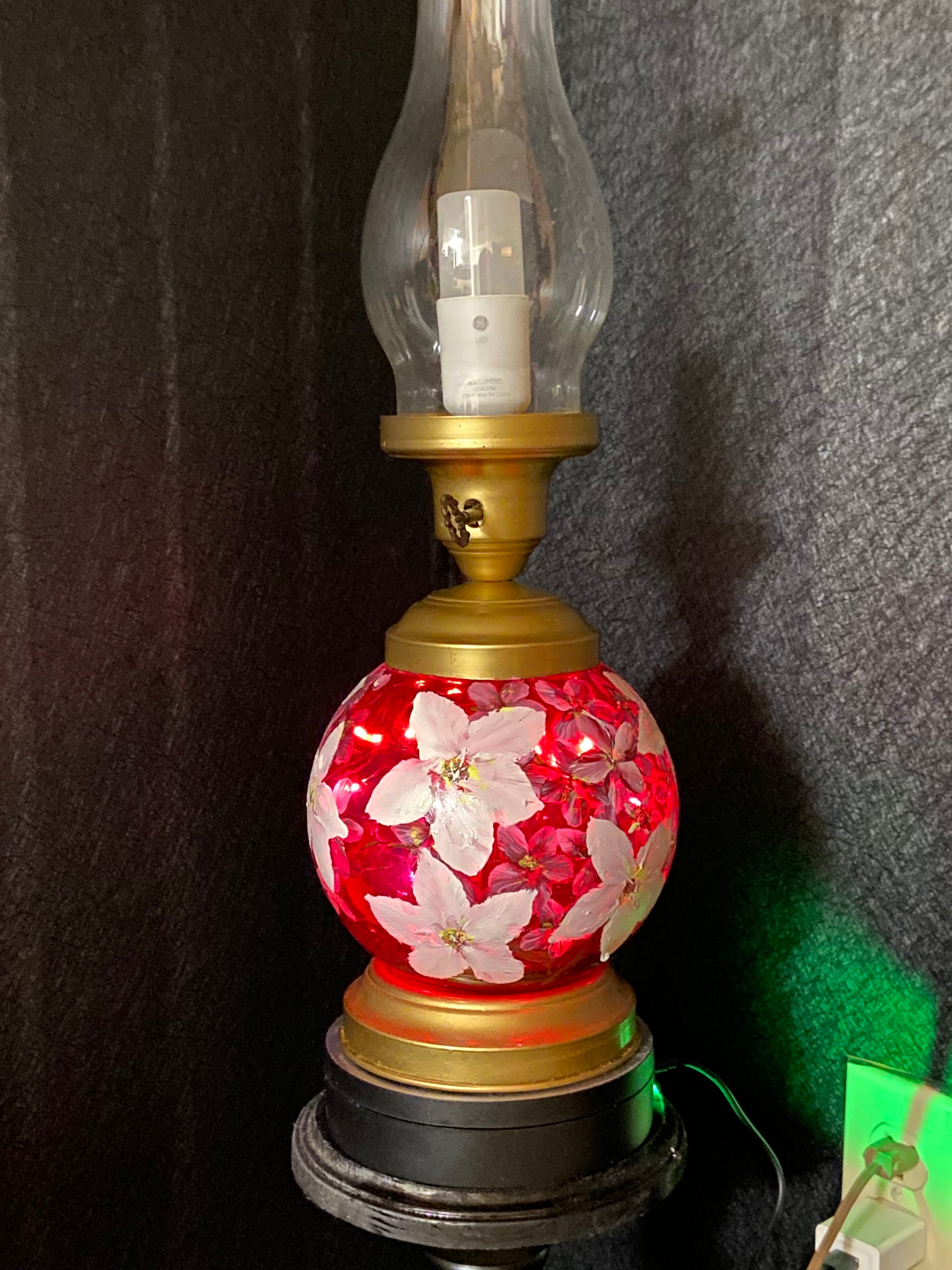 Hand Painted Victorian Style Lamp - Etsy
