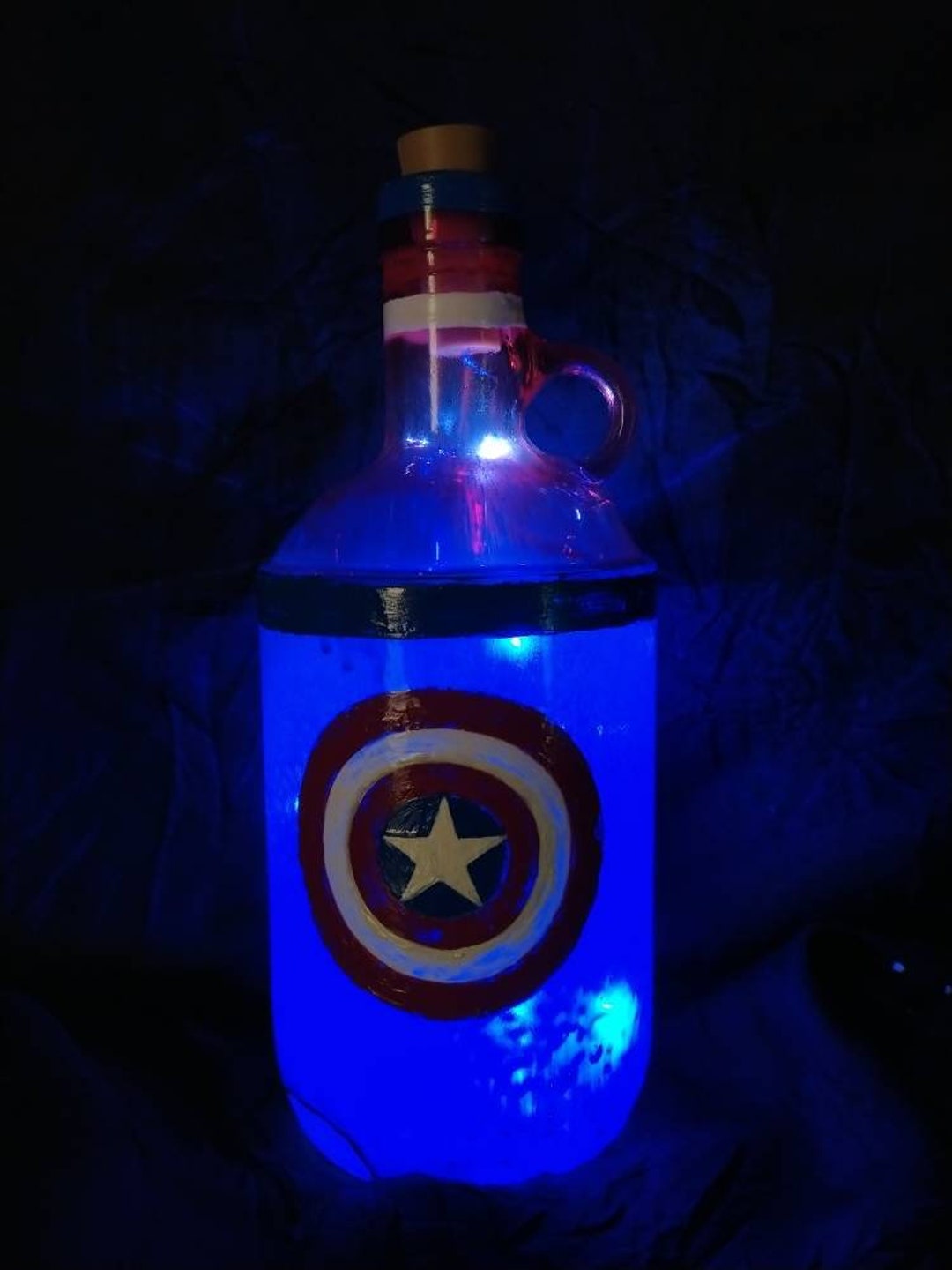 Hand Painted Bottle Lamp - Etsy