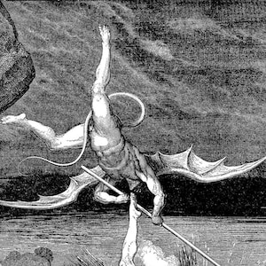 Divine Comedy Poster Demon Trying to Catch A Sinner Gustave Dore ...