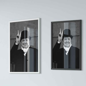 Winston Churchill Framed Peace Sign V for Victory Framed Poster, Ve Day ...