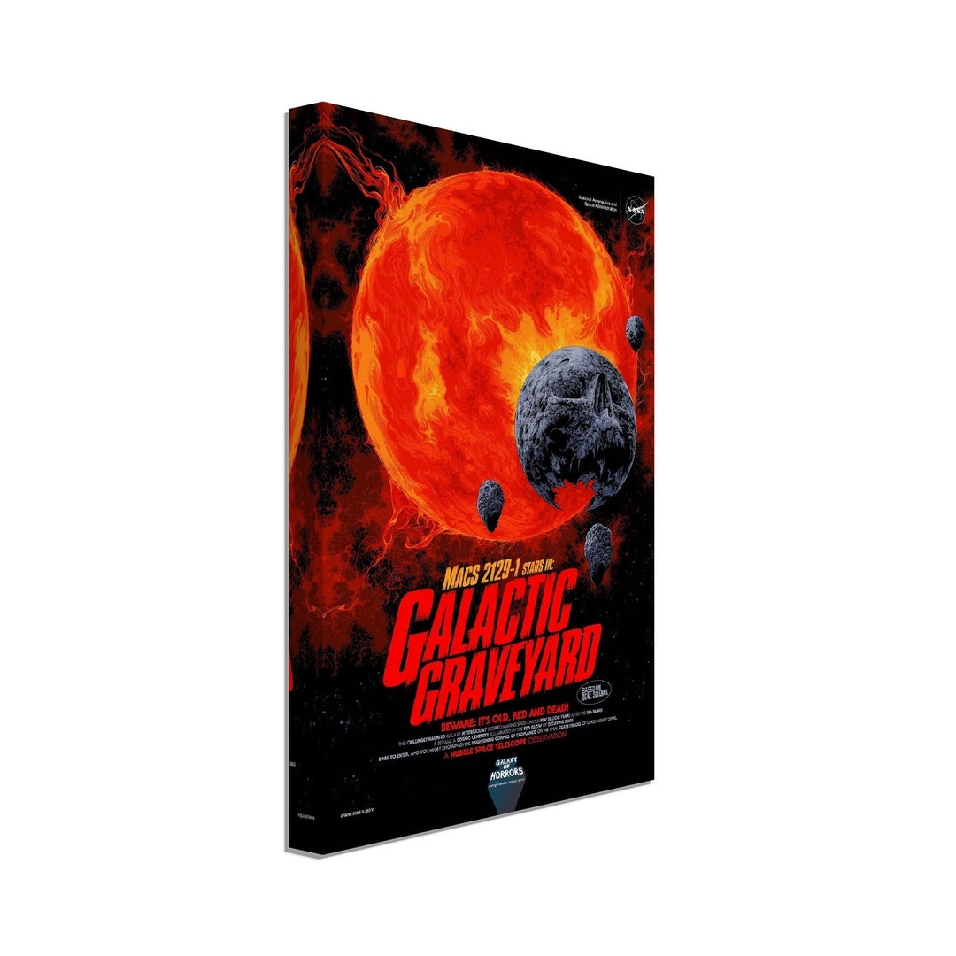 Nasa Galactic Graveyard Canvas Print: Vintage Space Comic Horror - Etsy