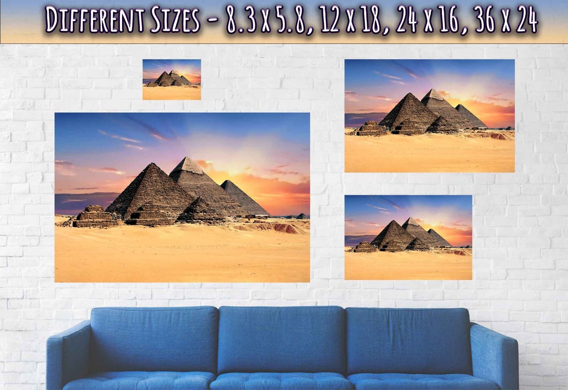 Pyramids Poster Great Pyramids of Khufu Menkaure and Khafre | Etsy