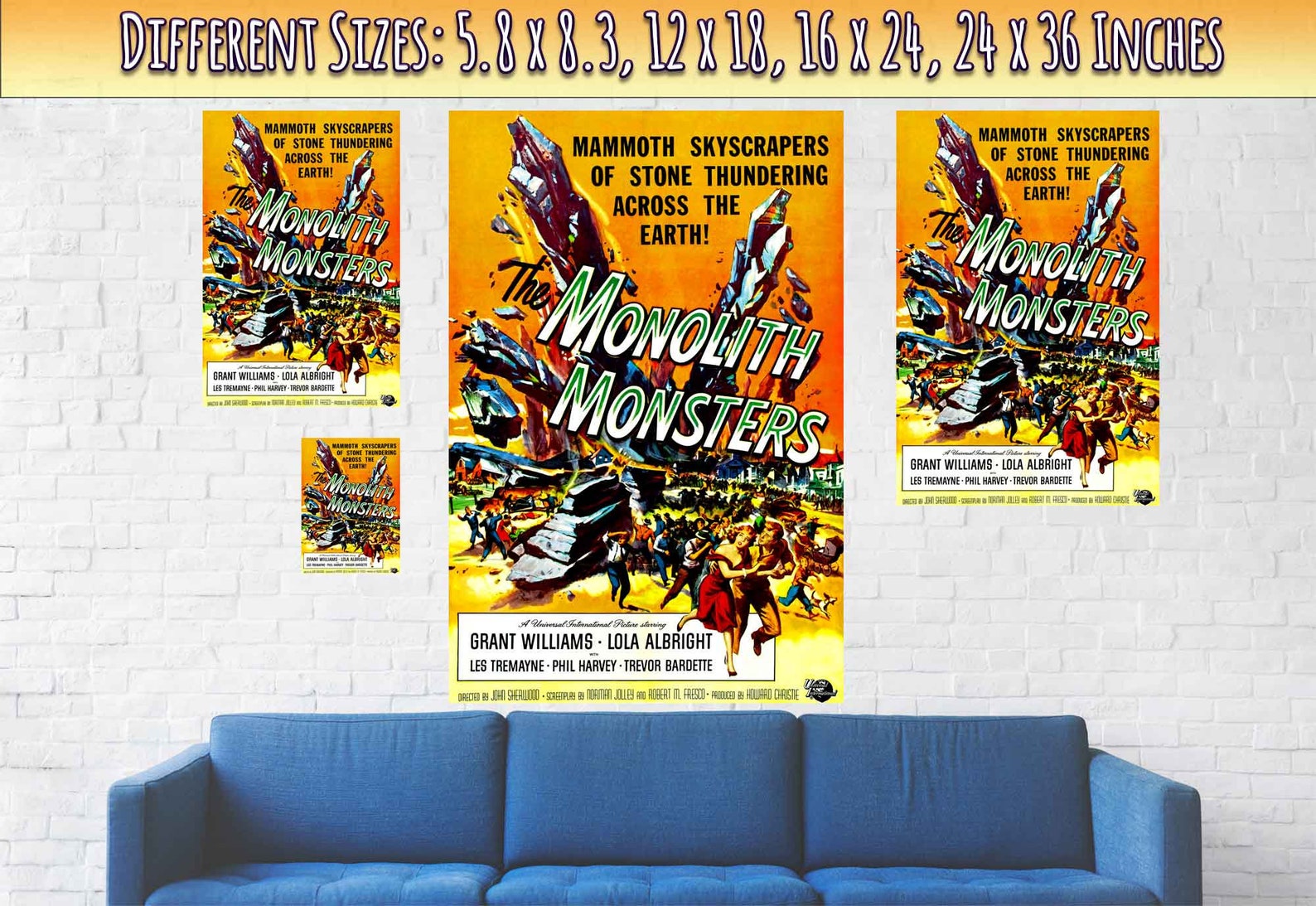 Monolith Monsters Poster Vintage Horror Movie Poster 1957 UK - Etsy