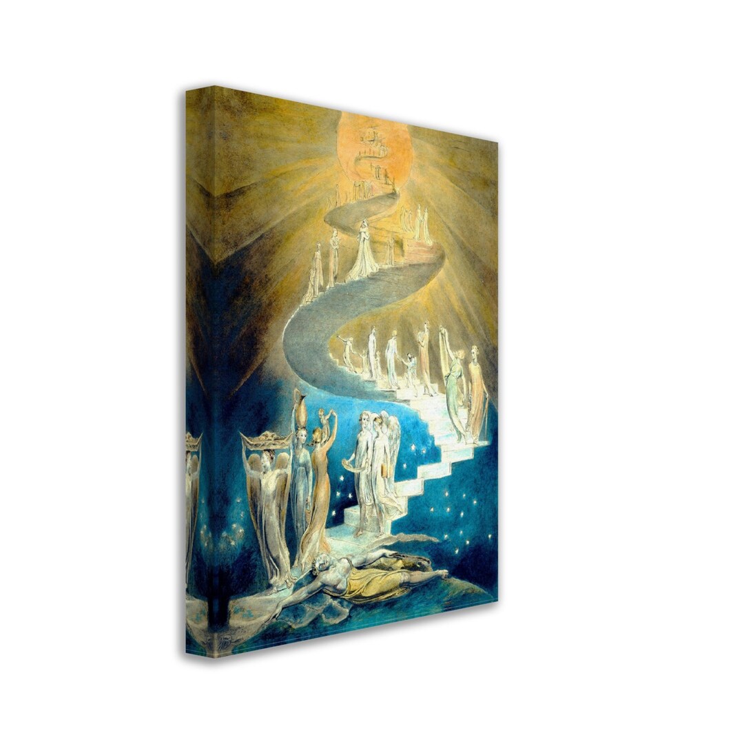William Blake Canvas Print, Jacobs Ladder Canvas UK, EU USA Domestic ...