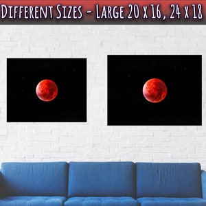 Blood Moon Poster Lunar Eclipse Blood Moon Print UK, EU USA Domestic ...