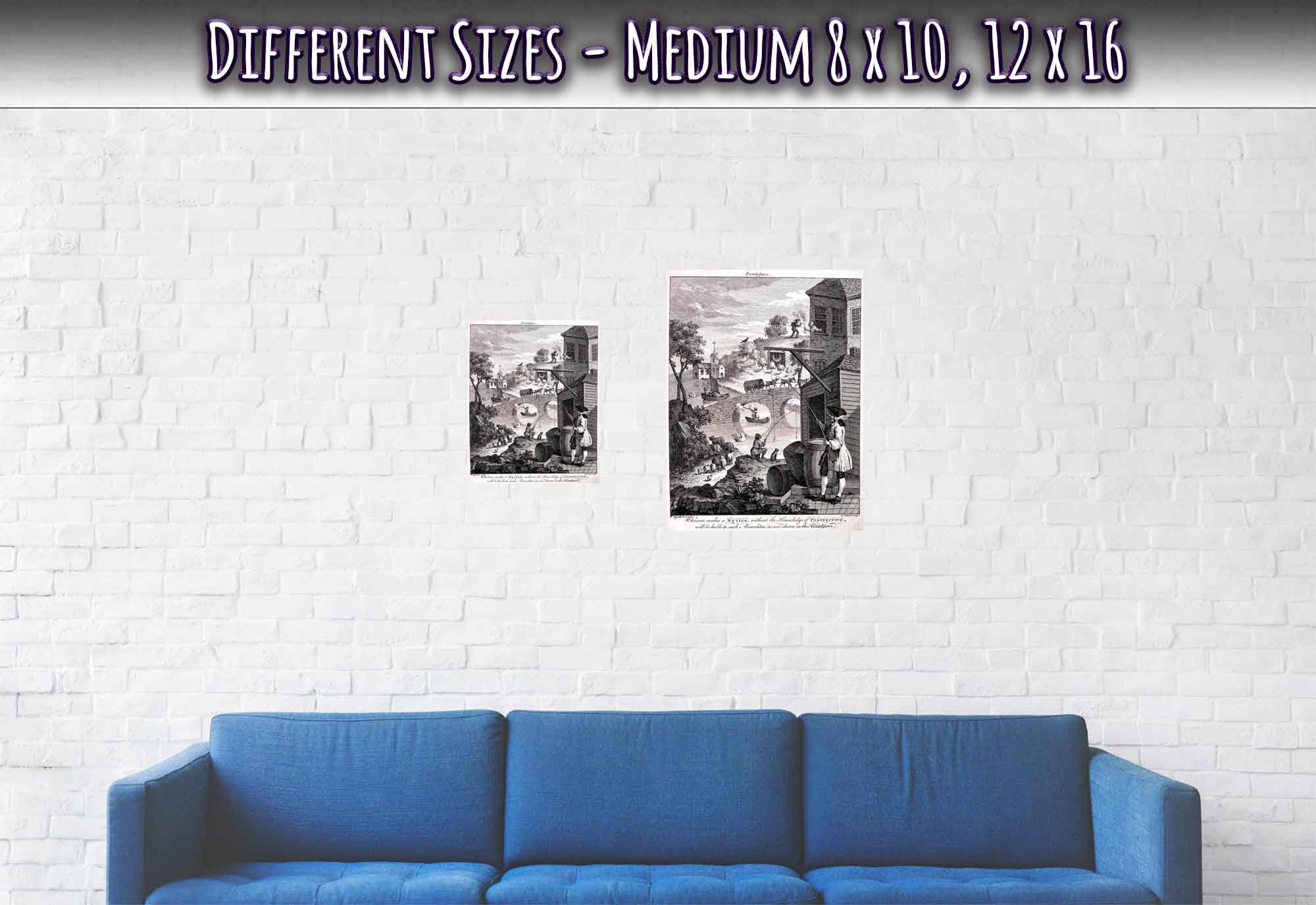 Satire on False Perspective Poster William Hogarth Painting | Etsy