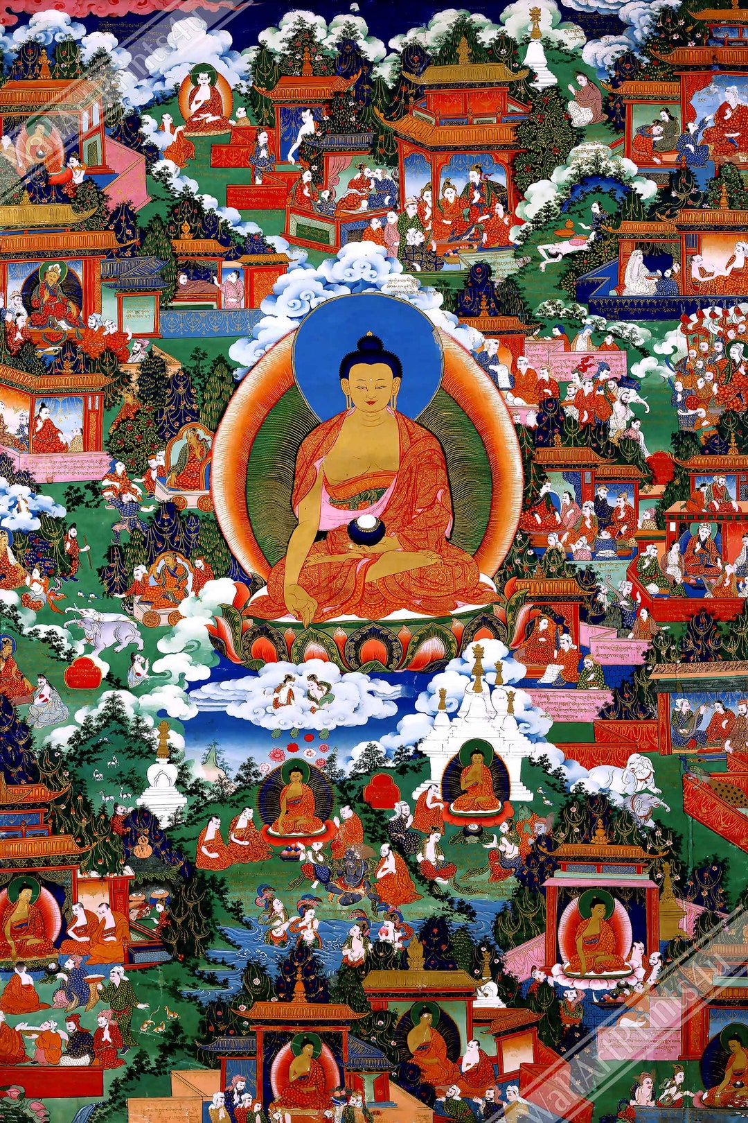 Vintage Buddha Print: Antique Avadana Scenes From 1800s - Etsy